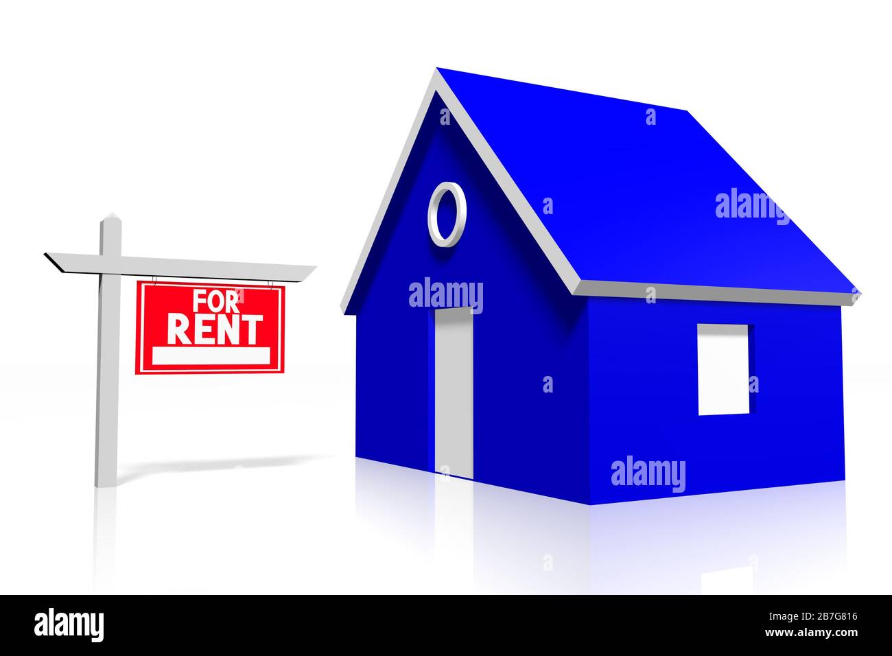 3D house for rent concept Stock Photo - Alamy