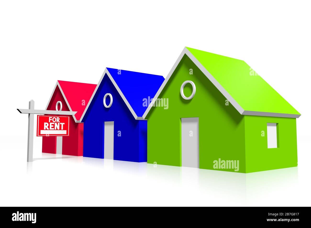 3D house for rent concept Stock Photo - Alamy