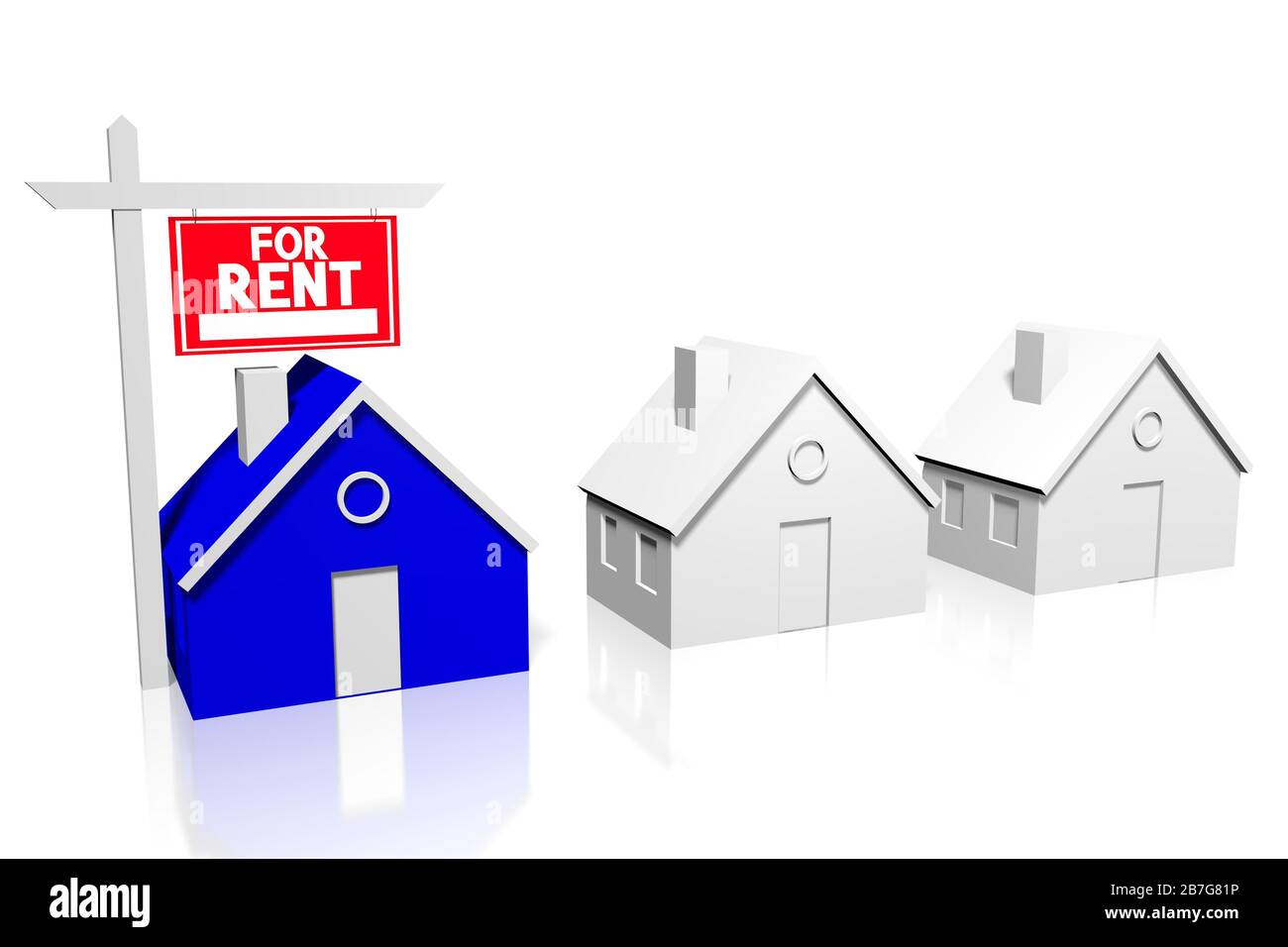 3D house for rent concept Stock Photo - Alamy