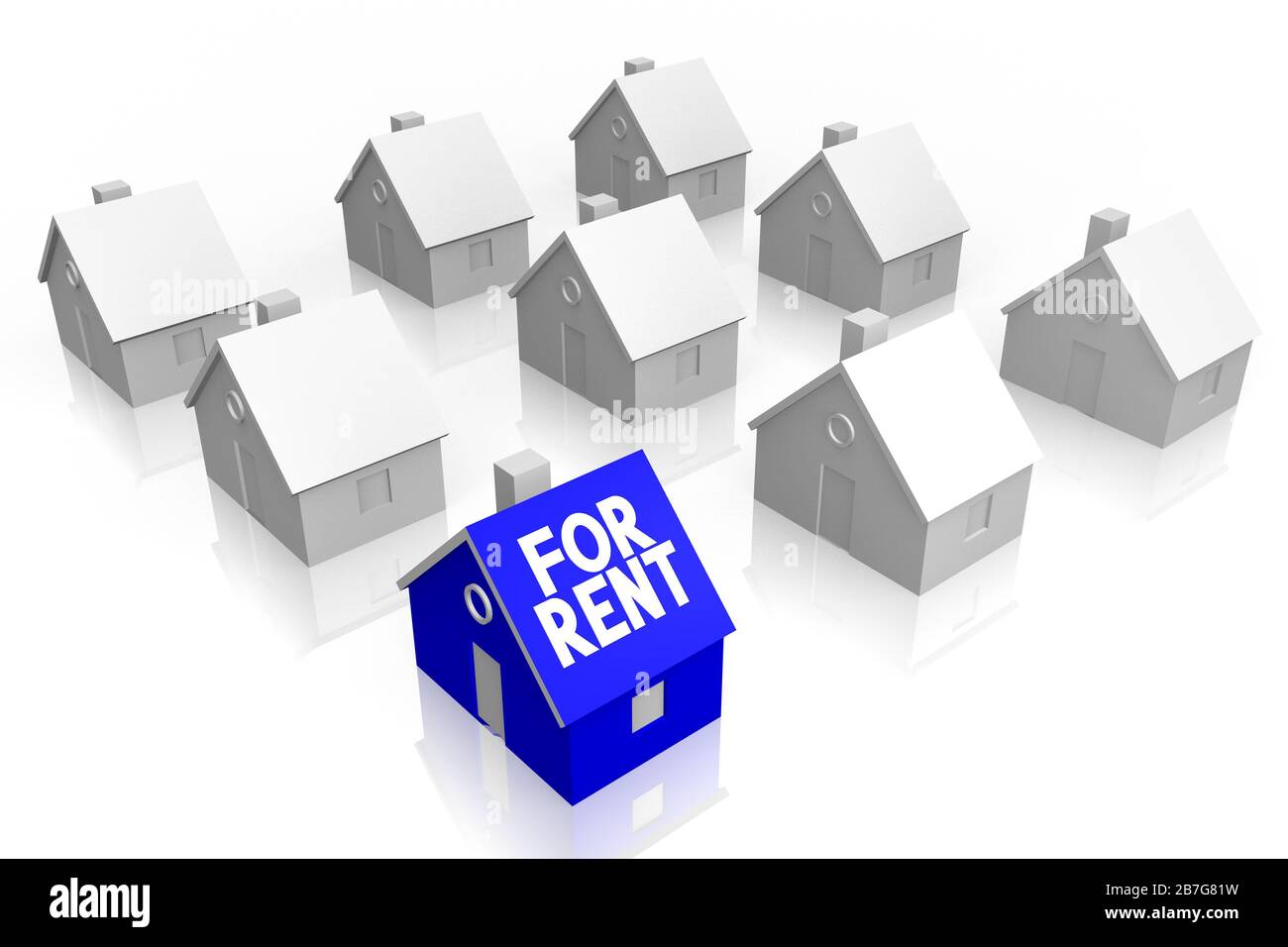 3D house for rent concept Stock Photo - Alamy