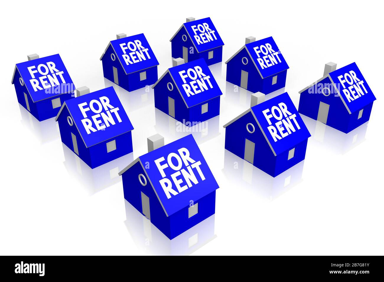 3D house for rent concept Stock Photo - Alamy