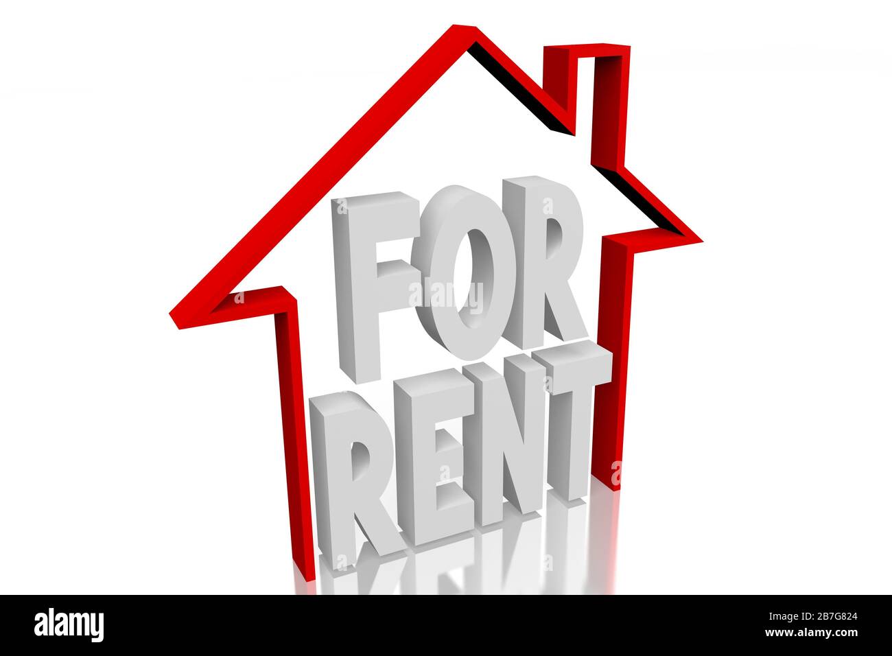 3D house for rent concept Stock Photo - Alamy