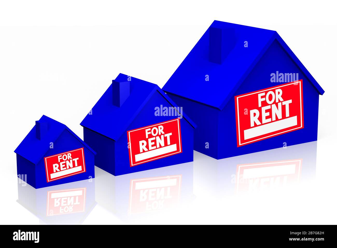 3D house for rent concept Stock Photo - Alamy