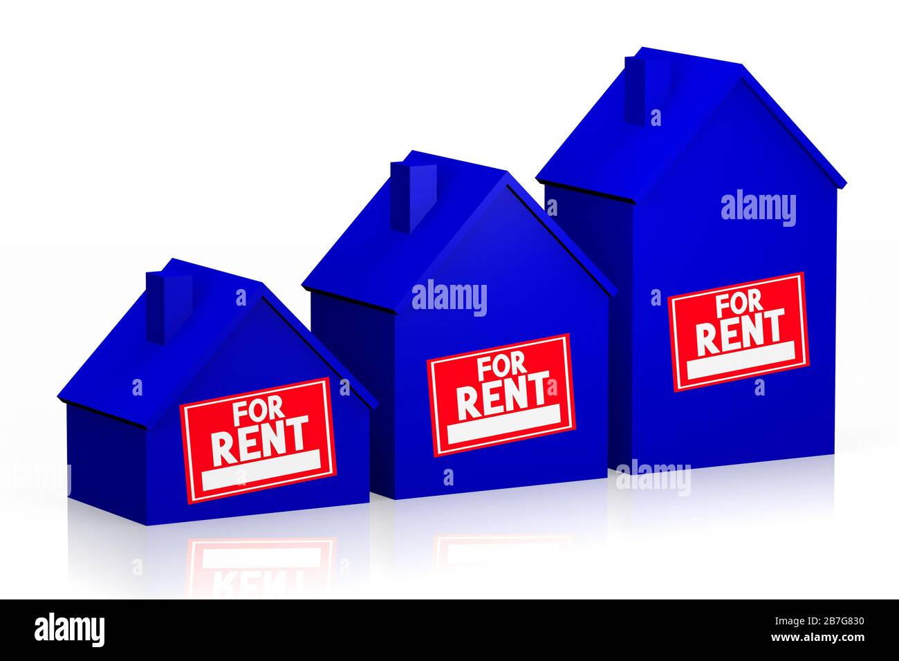 3D house for rent concept Stock Photo - Alamy