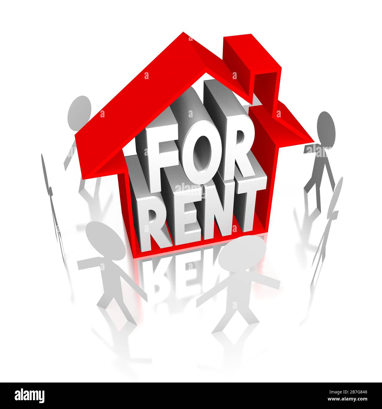 3D house for rent concept Stock Photo - Alamy