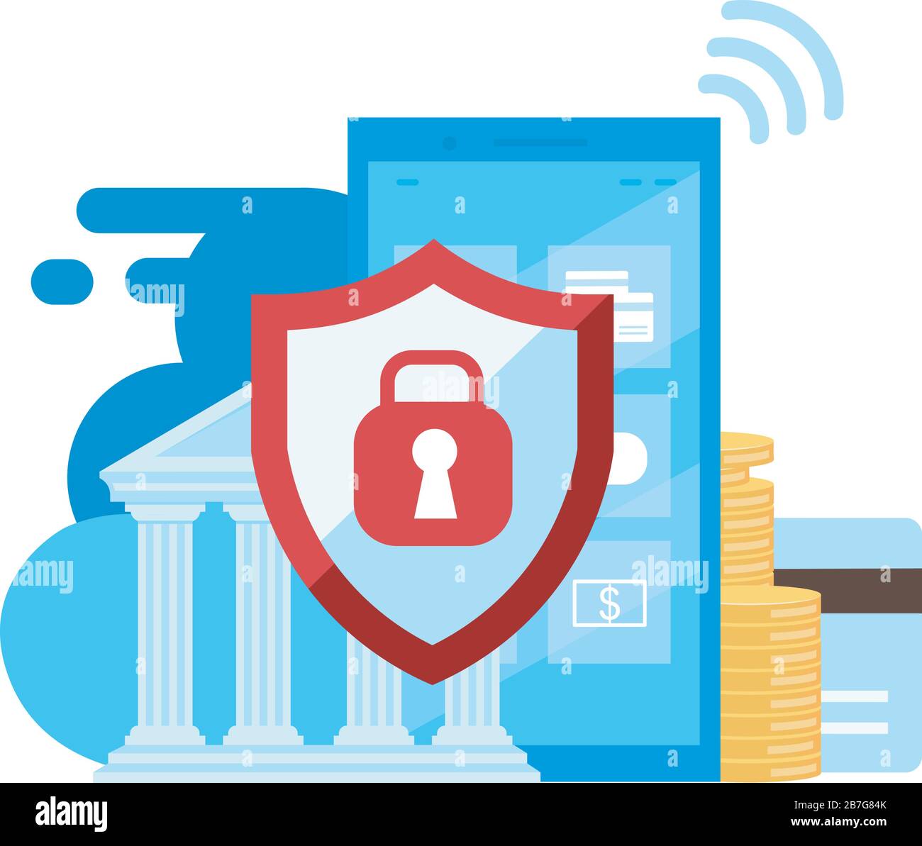 Mobile banking security flat illustration Stock Vector Image & Art - Alamy
