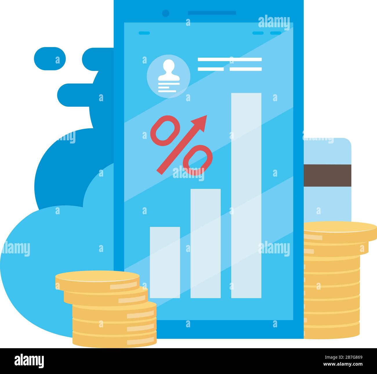 High interest rate loan, deposit flat vector illustration Stock Vector ...