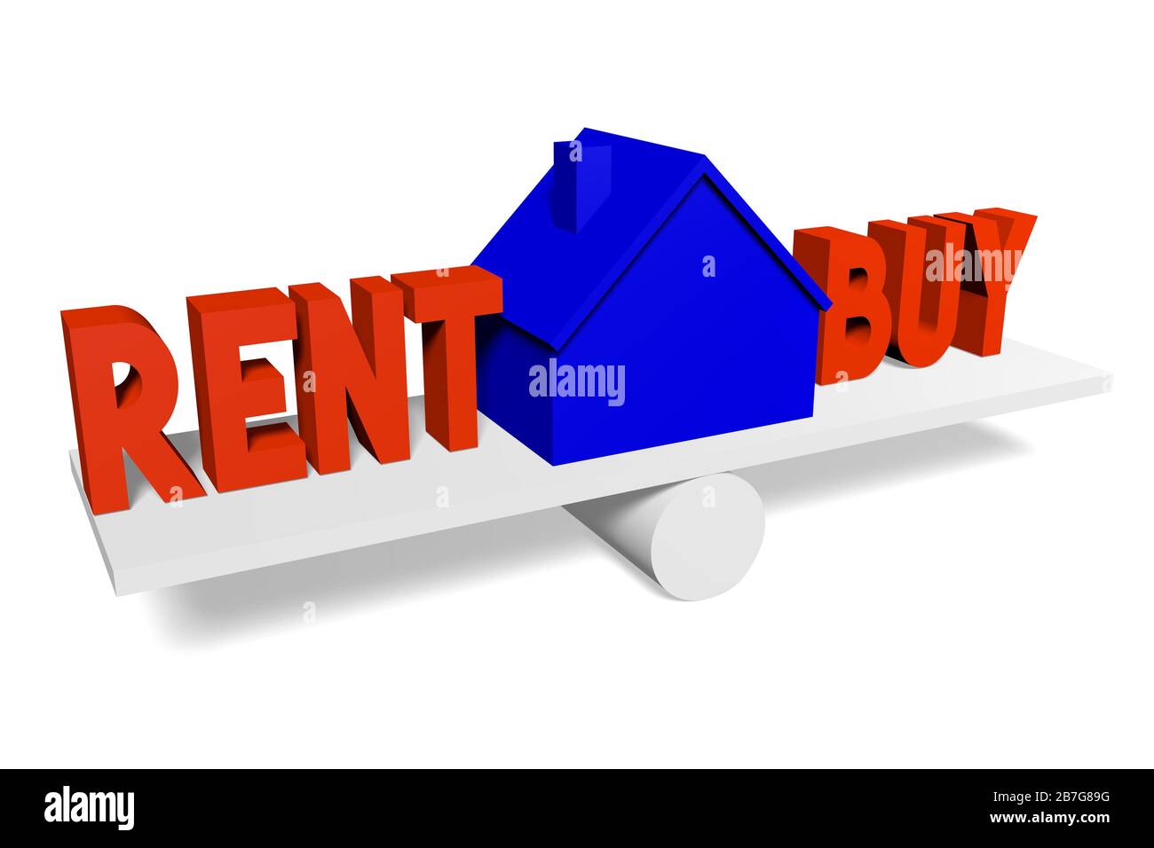 3D rent or buy house concept Stock Photo - Alamy