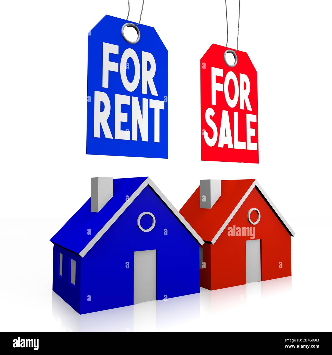 3D rent or buy house concept Stock Photo - Alamy