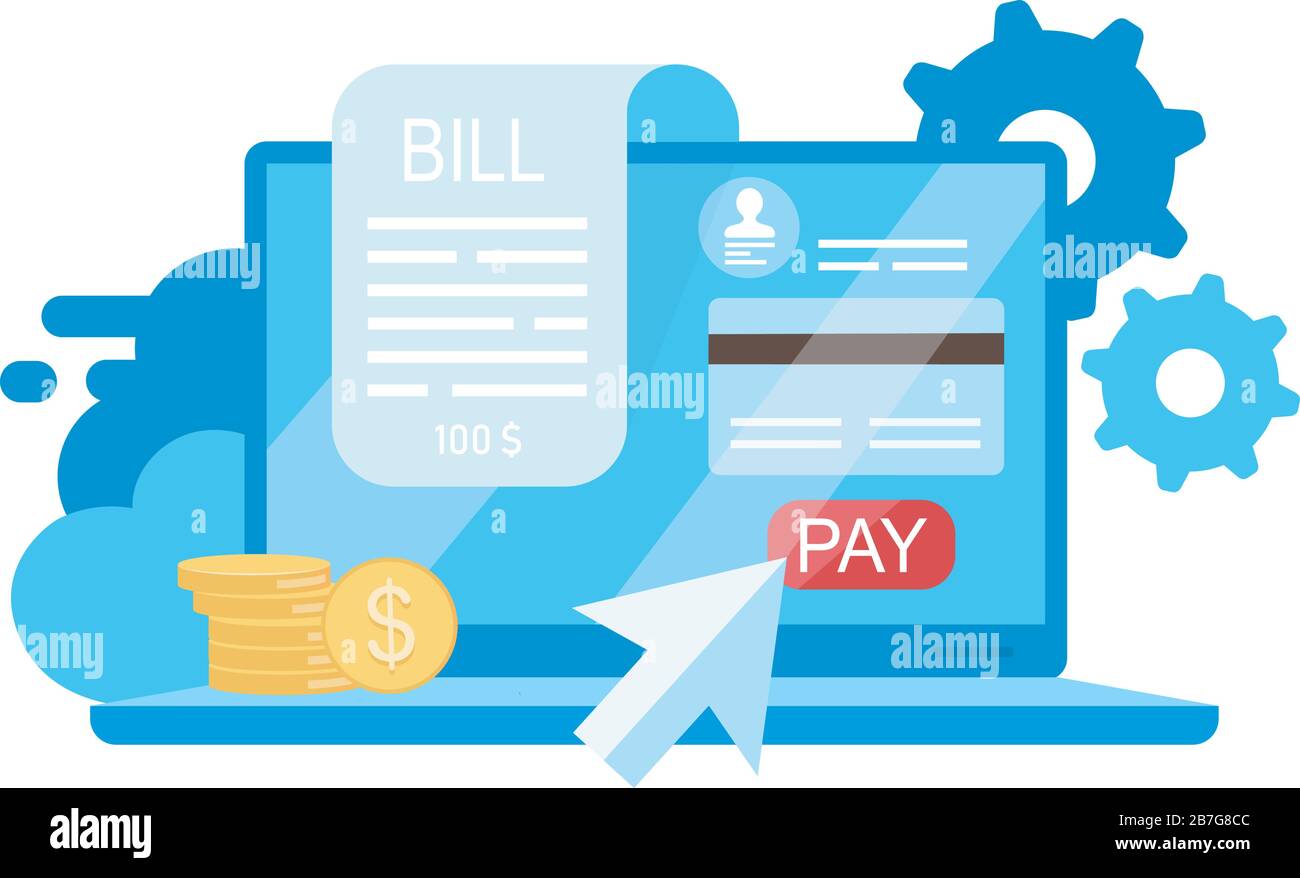 Bill pay flat vector illustration Stock Vector Image & Art - Alamy
