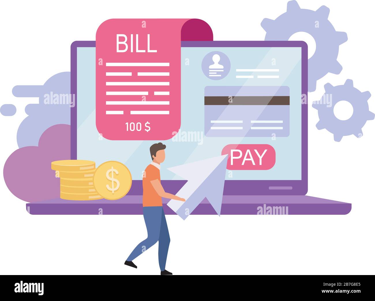 Invoice payments flat vector illustration Stock Vector Image & Art - Alamy