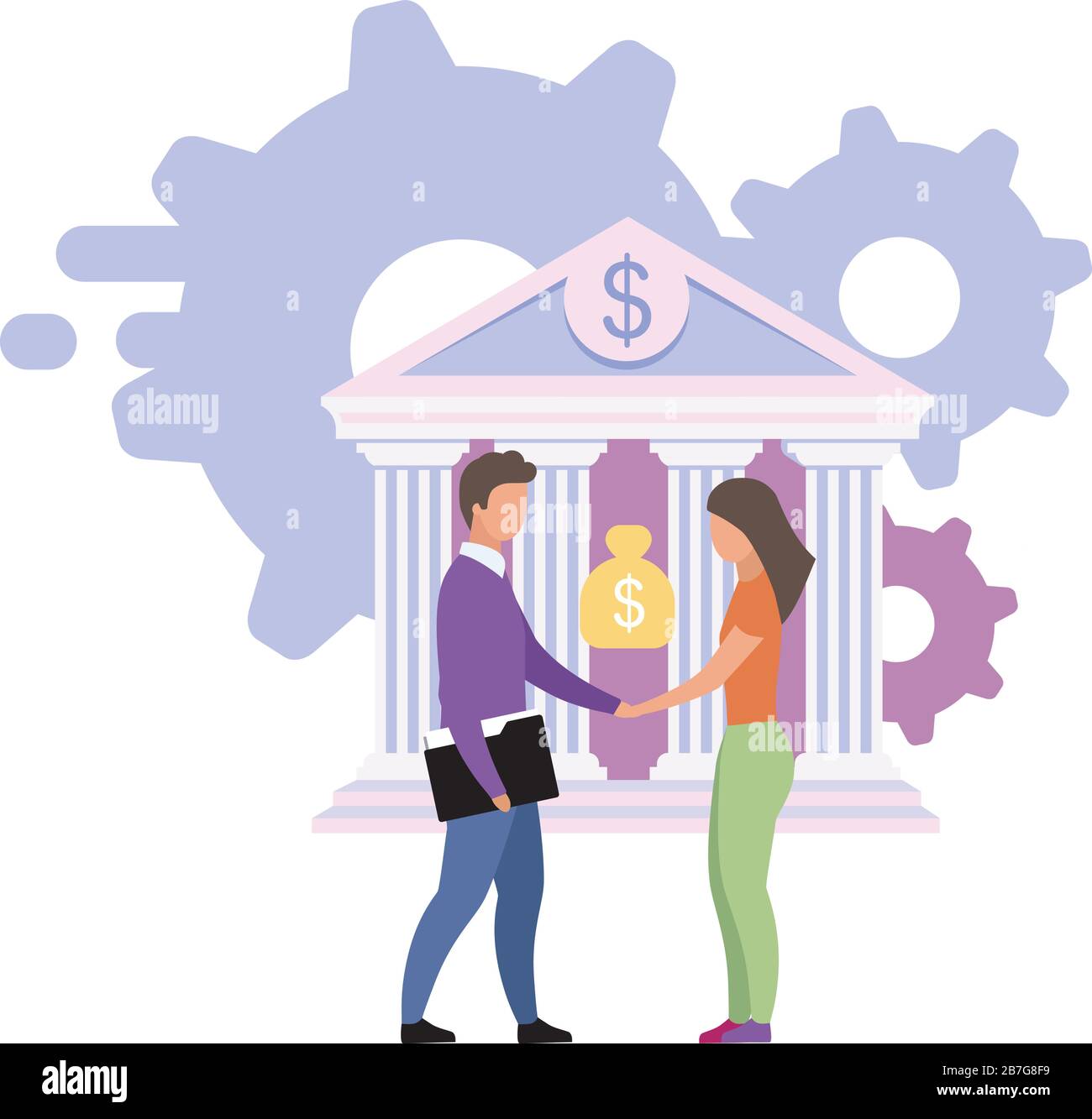 Reliable banking service flat vector illustration Stock Vector Image ...