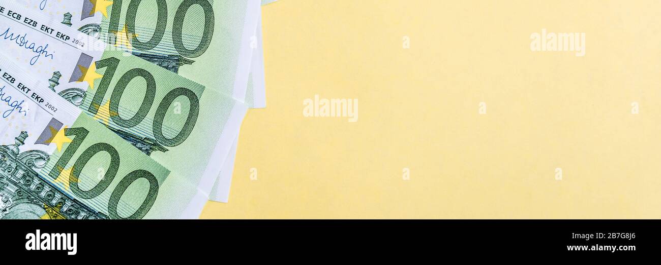 Euro Money. euro cash yellow background. Euro Money Banknotes Stock ...