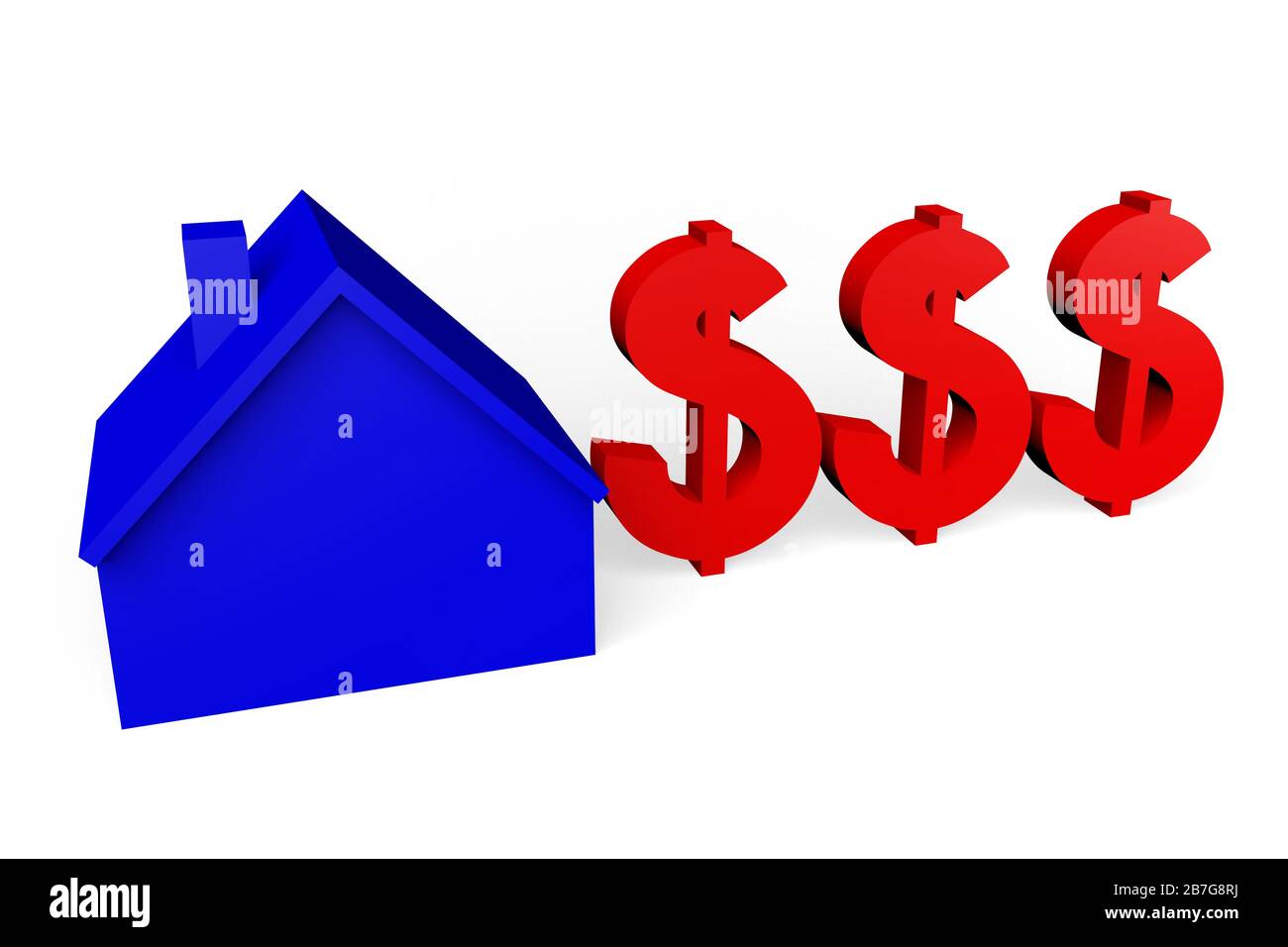 3D house, dollar sign concept Stock Photo - Alamy