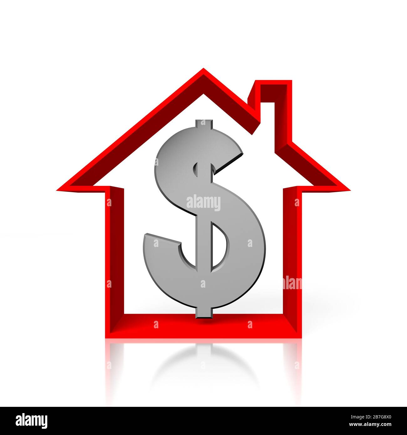 3D house, dollar sign concept Stock Photo - Alamy