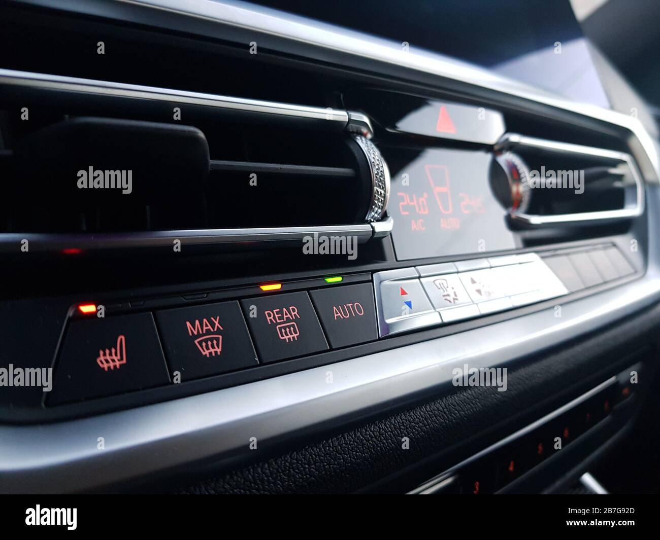 temperature control device on car center console Stock Photo - Alamy
