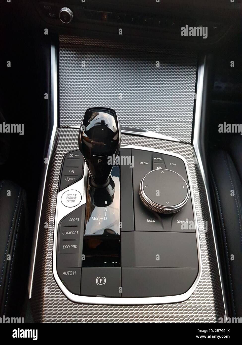 Modern car interior, gear stick Stock Photo - Alamy