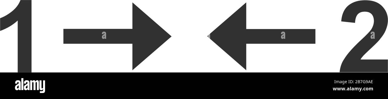 Two Arrows directed horizontally towards each other. Stock Vector ...