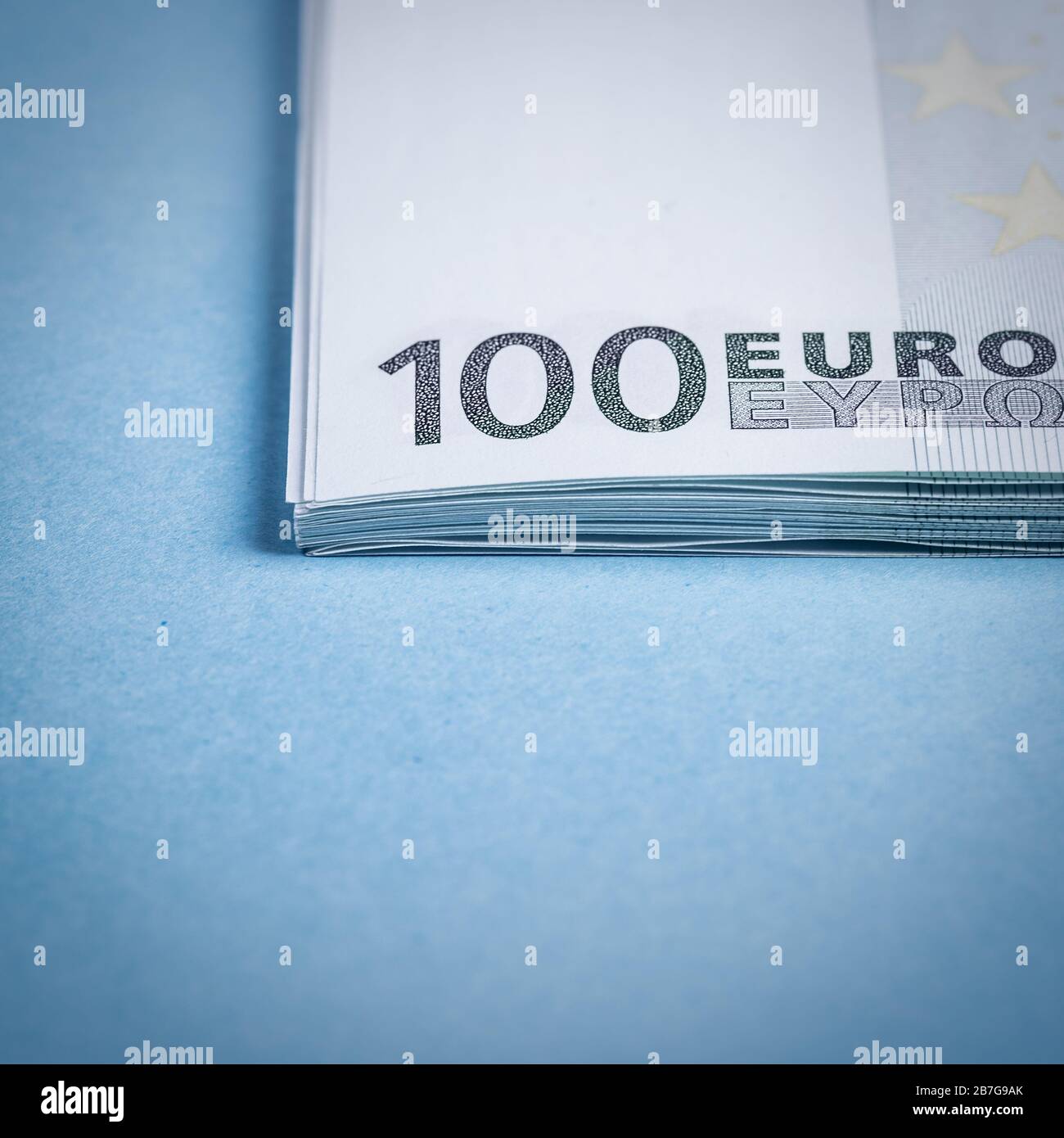 Euro cash on a blue and pink background. Euro Money Banknotes. Euro ...
