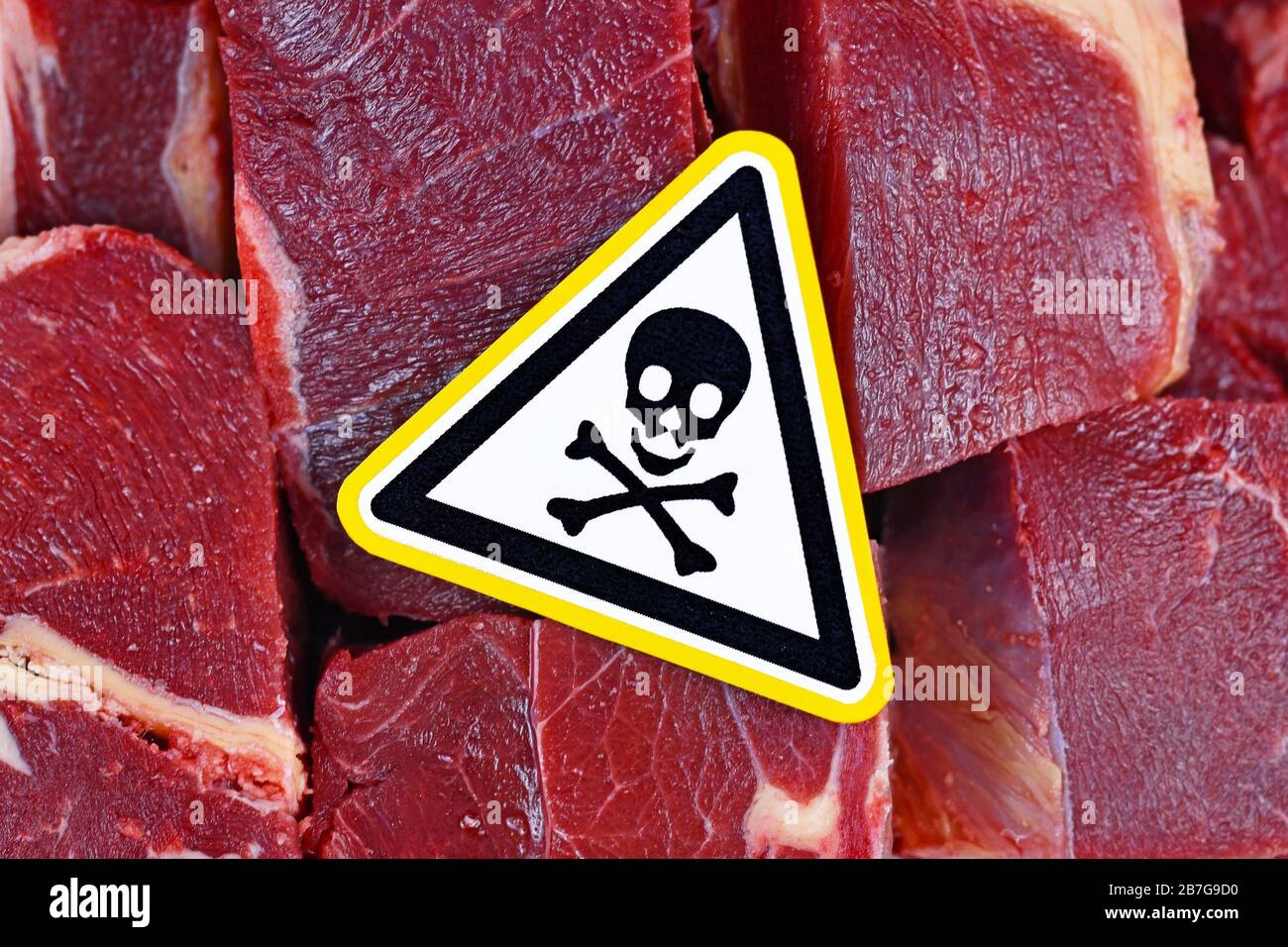 Harmful bacteria in meat for human consumption concept, showing chunks ...