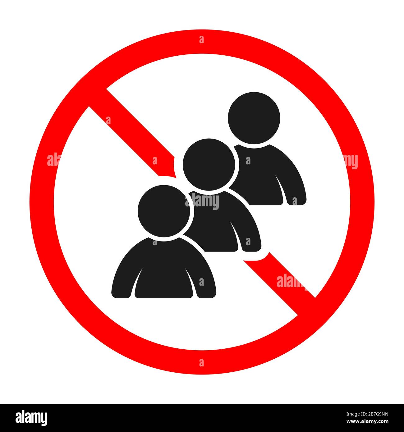 Prohibition to get together. Prohibited sign of Crowd of people. Ban of ...