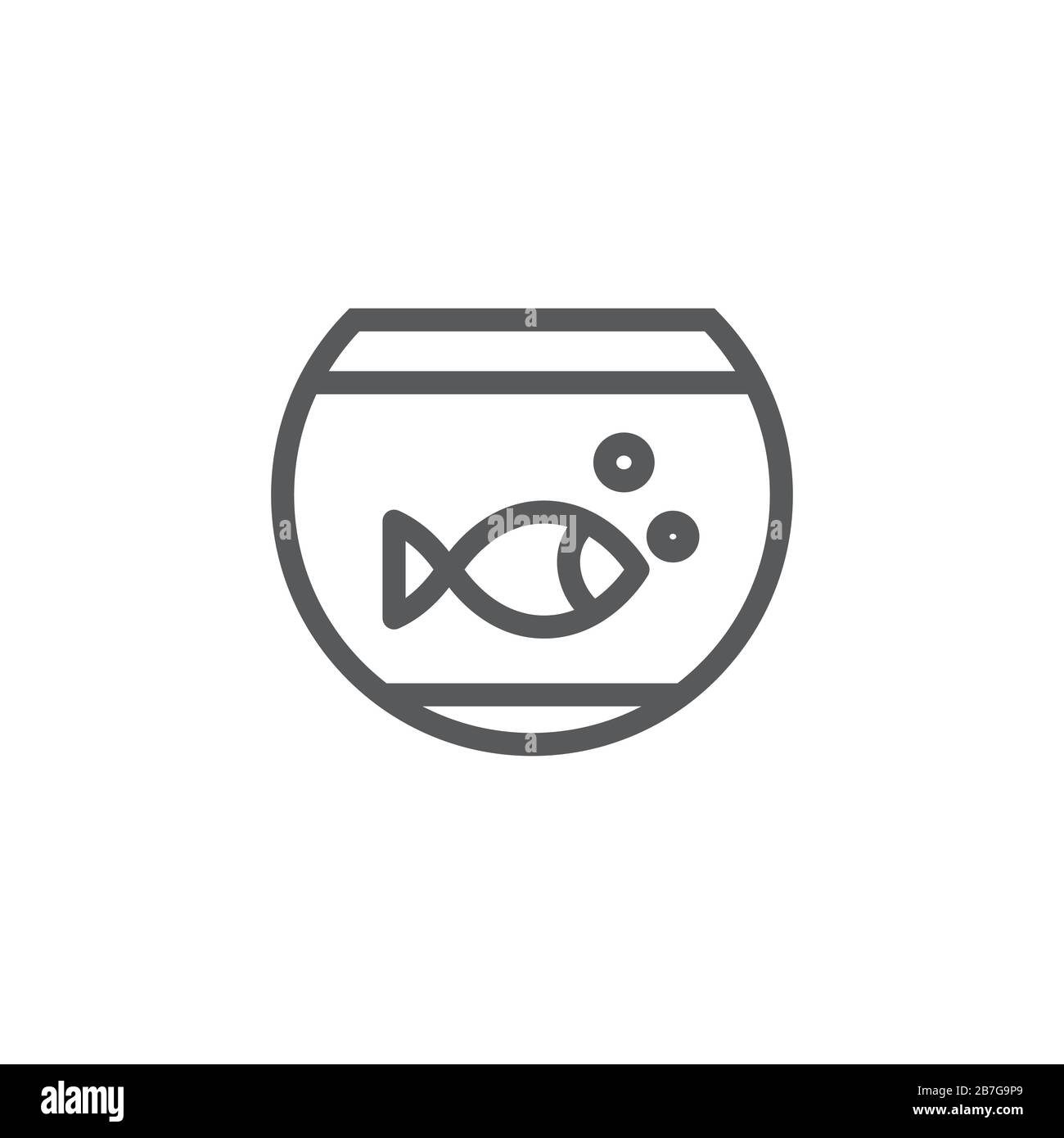 Aquarium line icon on white background Stock Vector Image & Art - Alamy
