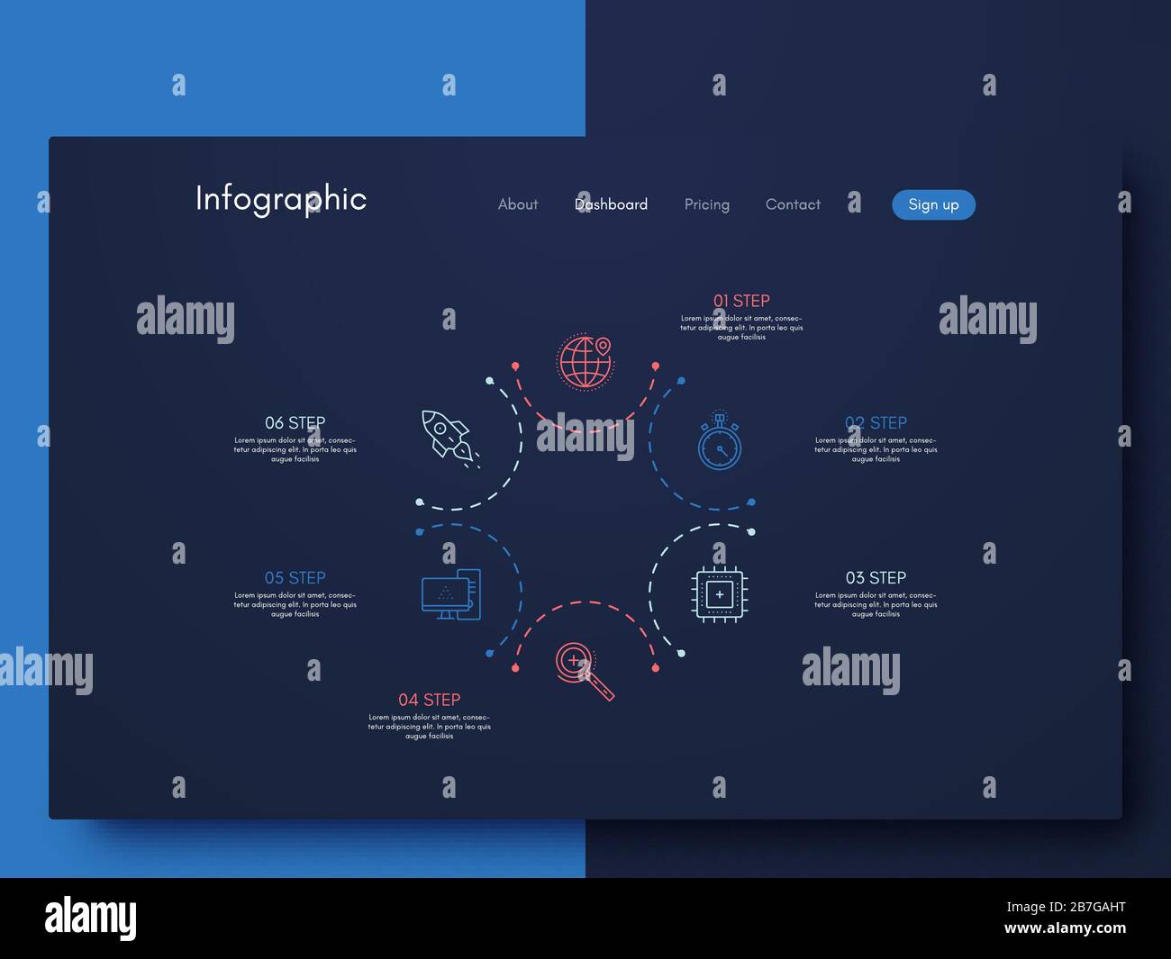 Vector graphic infographics. Template for creating mobile applications ...