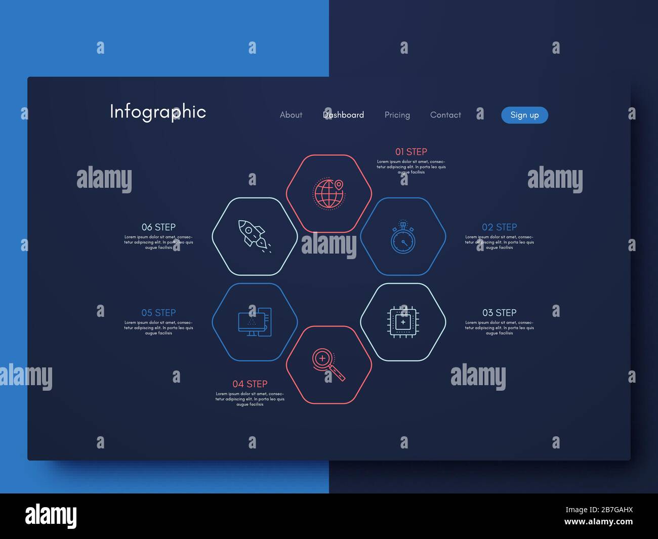 Vector graphic infographics. Template for creating mobile applications ...