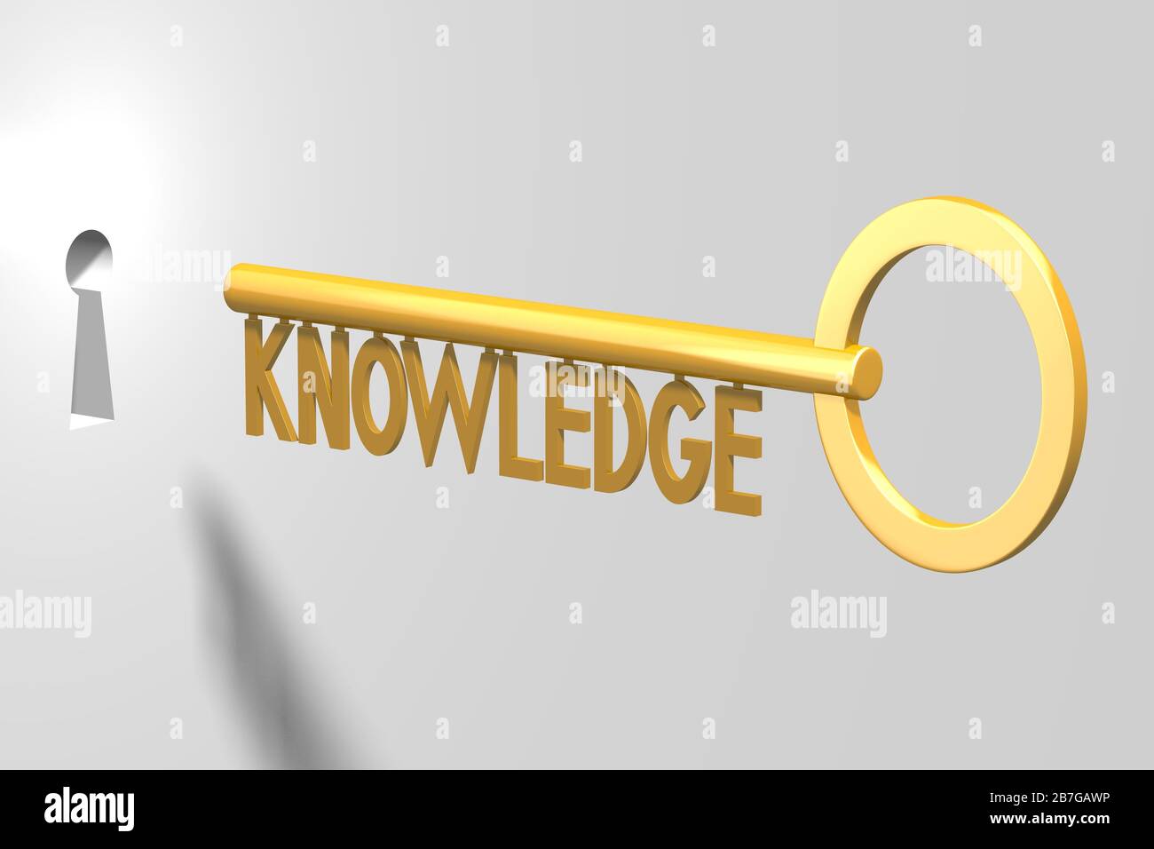 3D key concept - knowledge Stock Photo - Alamy