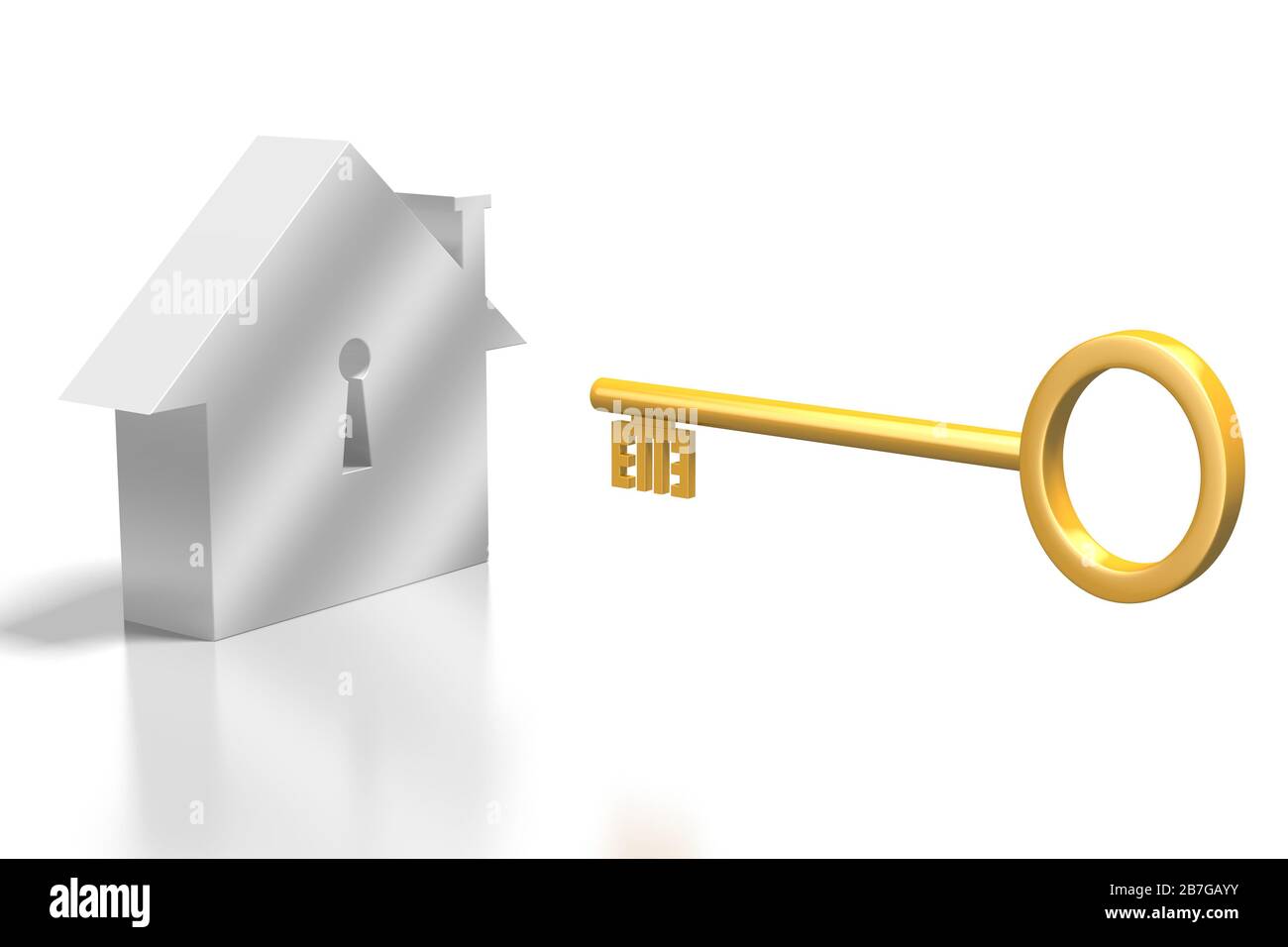 3D key/ house concept Stock Photo - Alamy