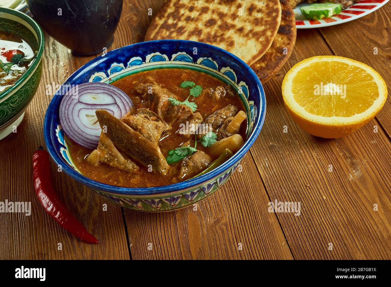 Nihari Ghost, stew of slow-cooked meat mainly shank meat of beef or ...