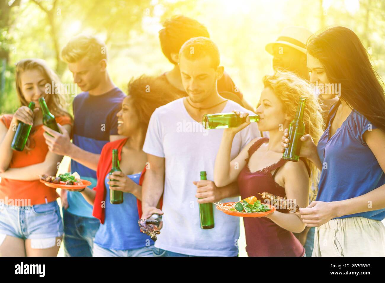 Young people having barbecue hi-res stock photography and images - Alamy