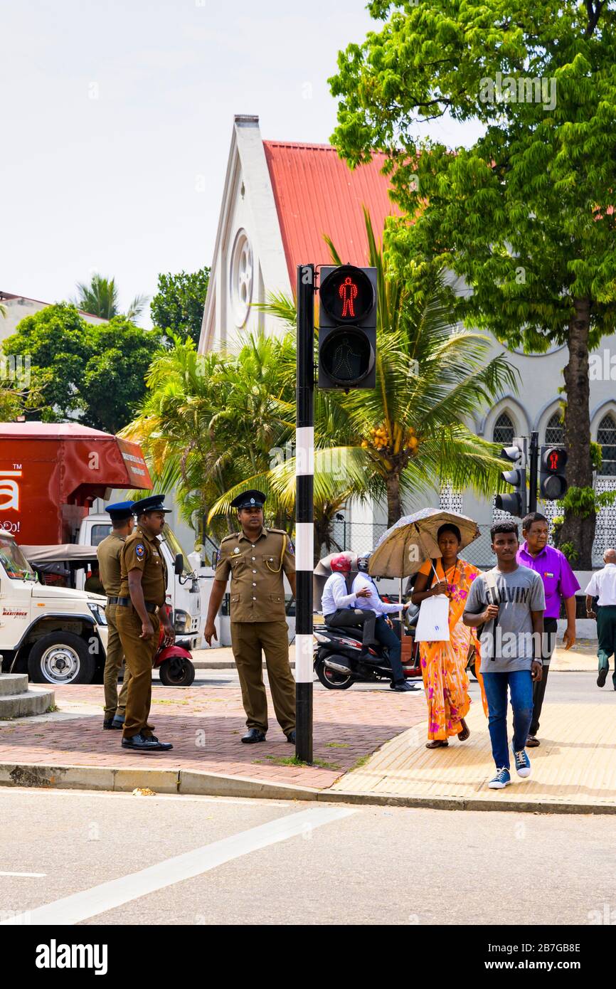 South Asia Sri Lanka Capital City Colombo 7 Alexandra Place policemen ...