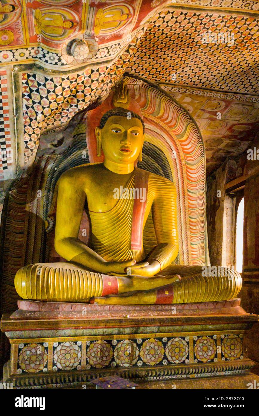 South Asia Sri Lanka Dambulla Cave Temples Ceylon 1st century 5 rock ...