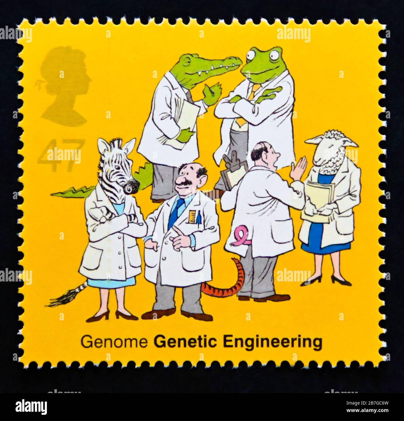 Postage stamp. Great Britain. Queen Elizabeth II. 50th Anniversary of ...