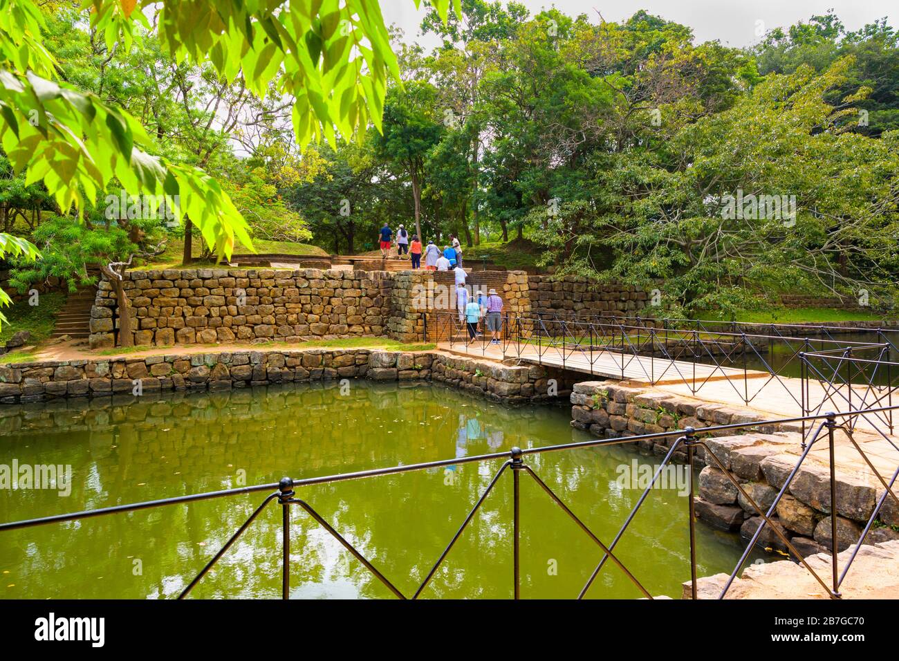 South Asia Sri Lanka Sigiriya Rock Palace Water Garden Inner Moat water ...
