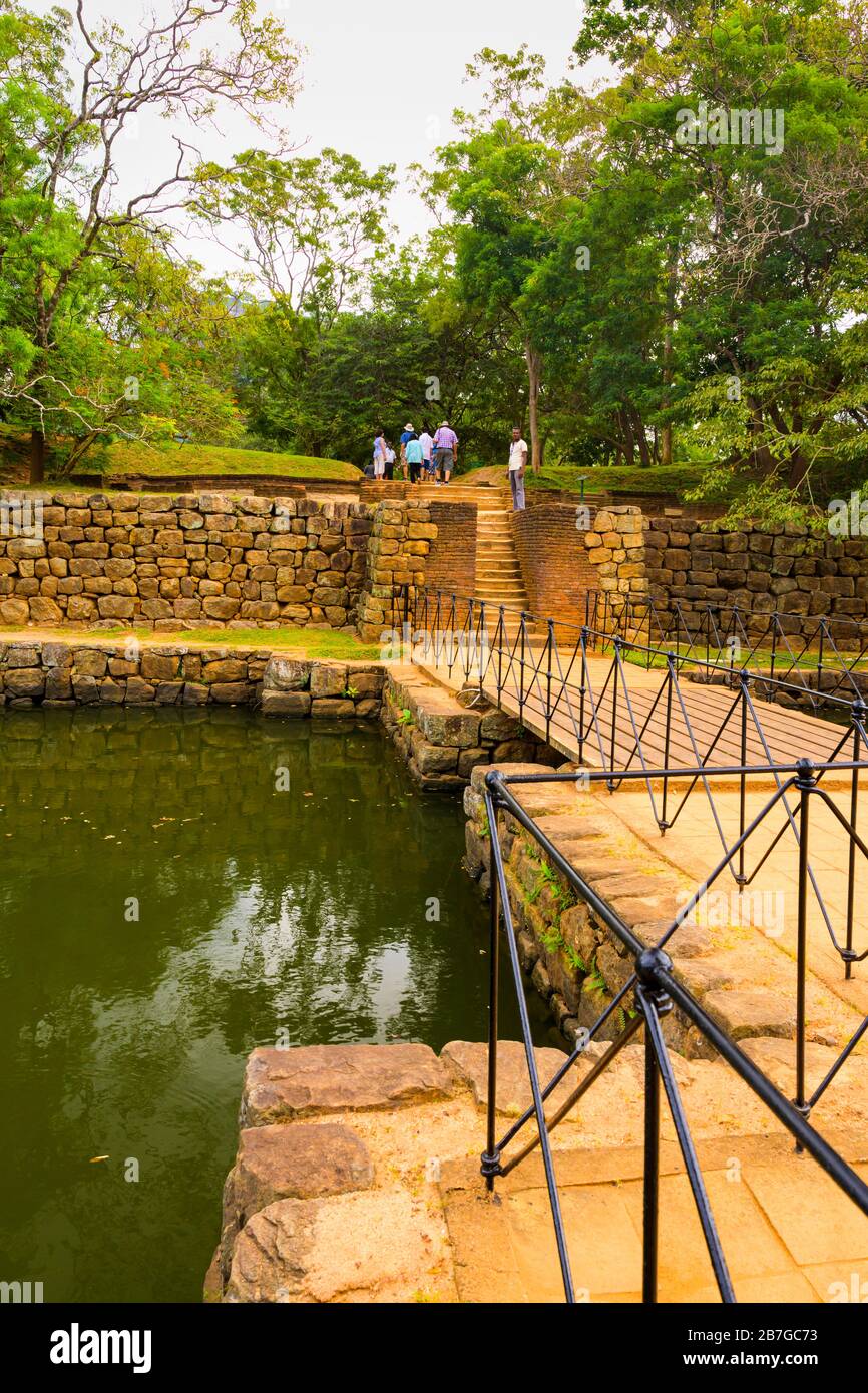 South Asia Sri Lanka Sigiriya Rock Palace Water Garden Inner Moat water ...