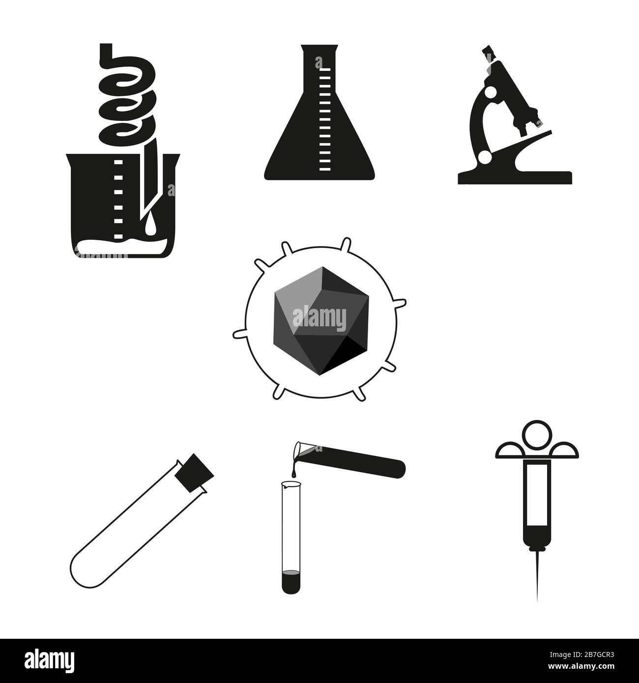 Chemical test tubes icons illustration vector, on white background ...