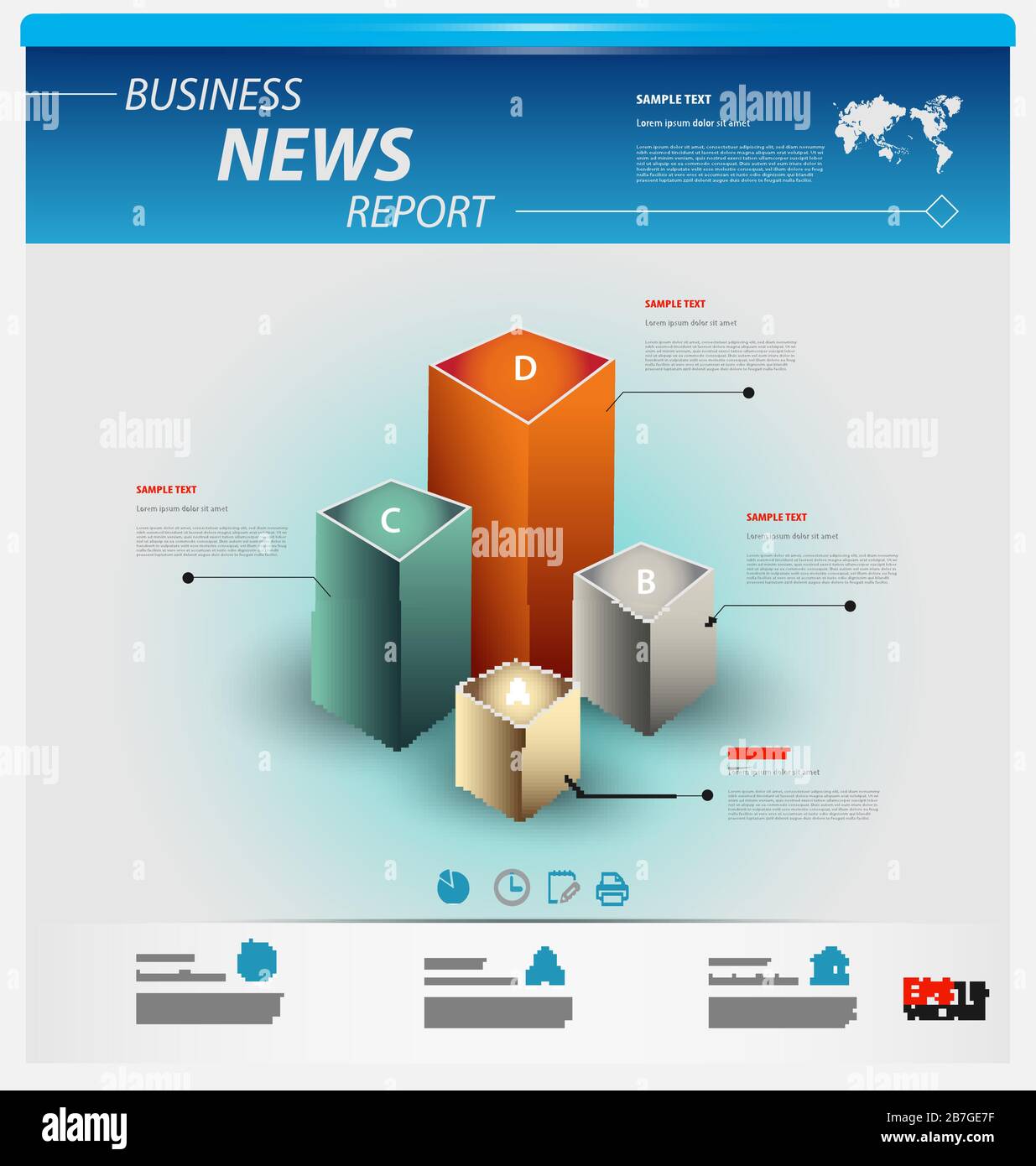 Business infographic template for interactive data communication Stock ...