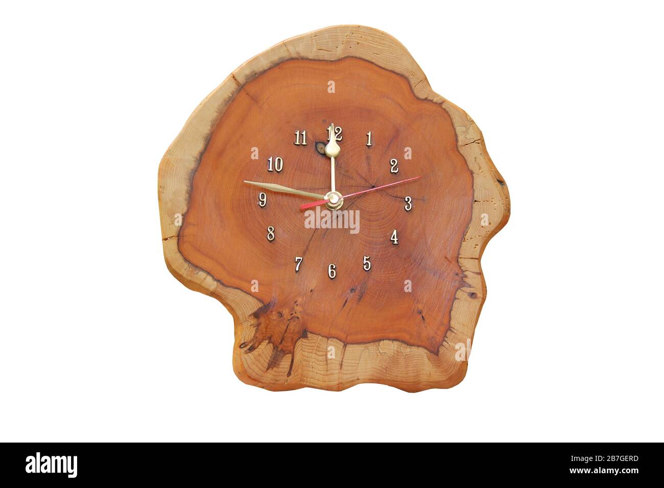 A Lovely Craft Made Wooden Carved Analogue Clock Stock Photo - Alamy