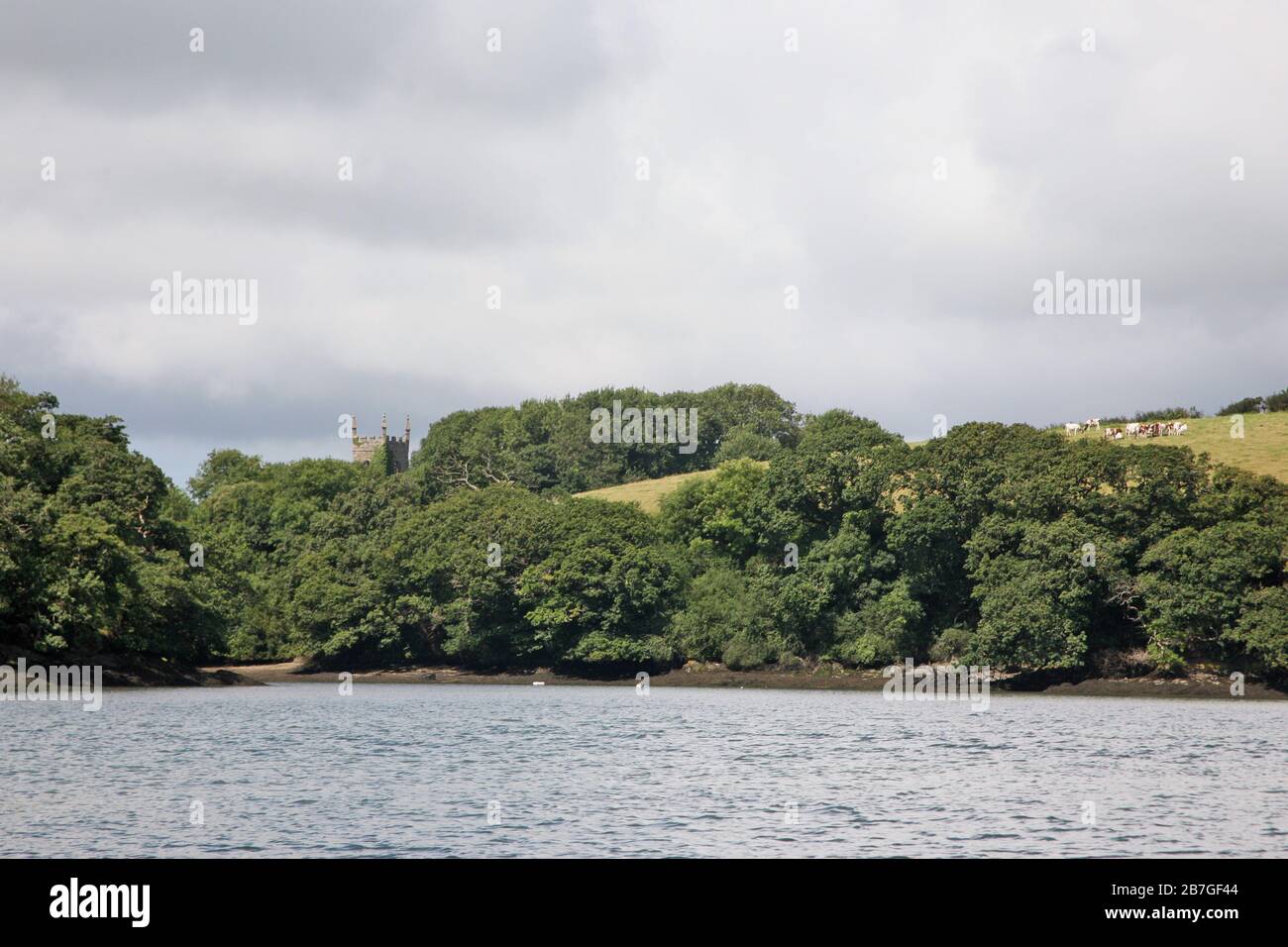 The Truro River and the tower of the little church at Old Kea, Woodbury ...