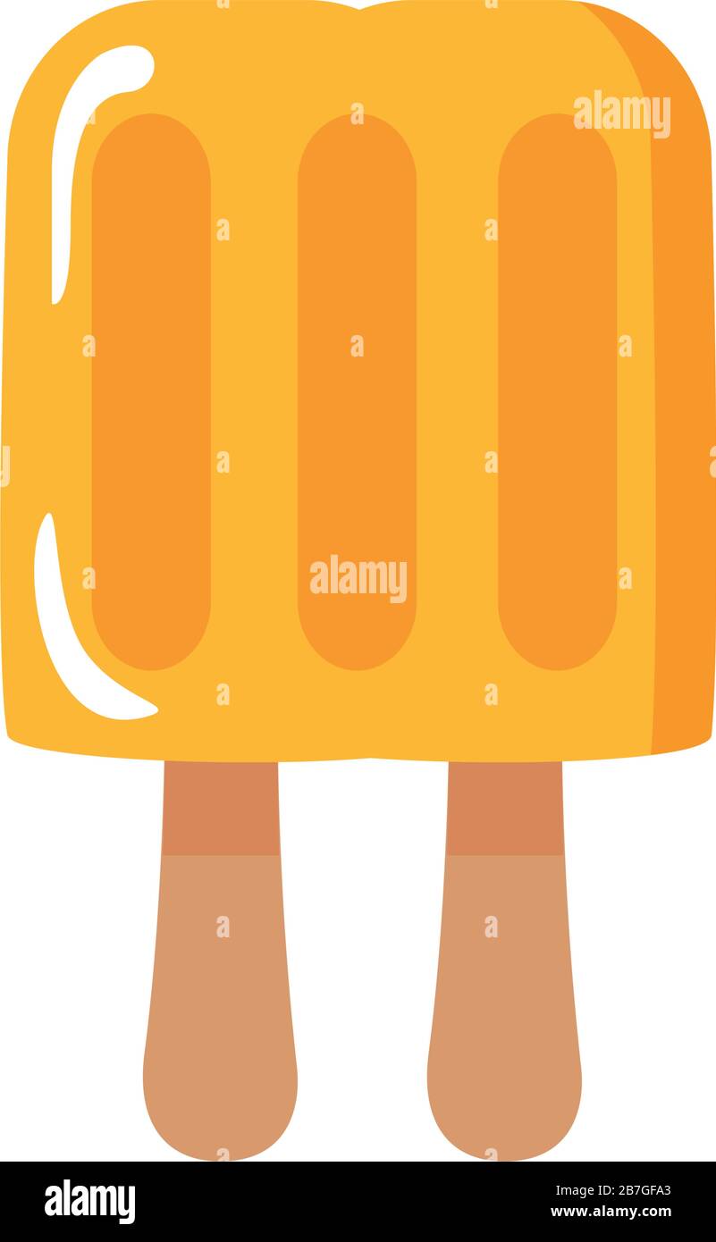 delicious ice cream in double stick with two flavors flat style Stock ...