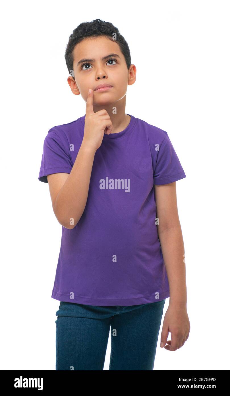 Boy thinking face expression hi-res stock photography and images - Alamy
