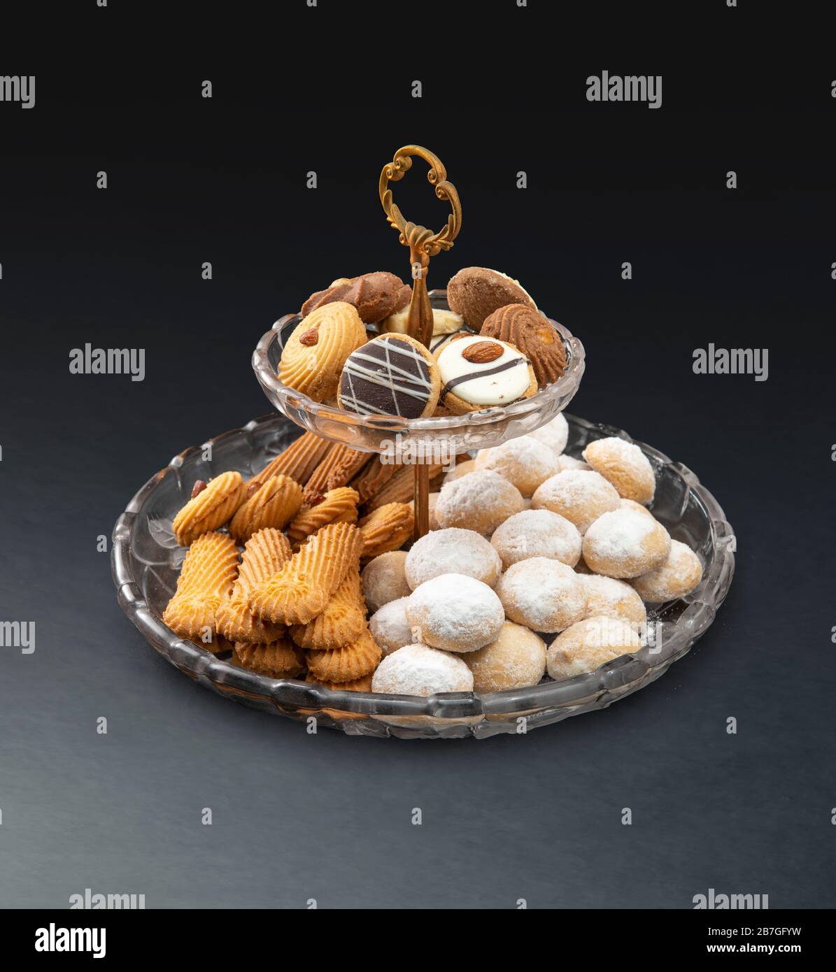 Eid Traditional Cookies, Muslim Holiday Snacks on Black Background ...