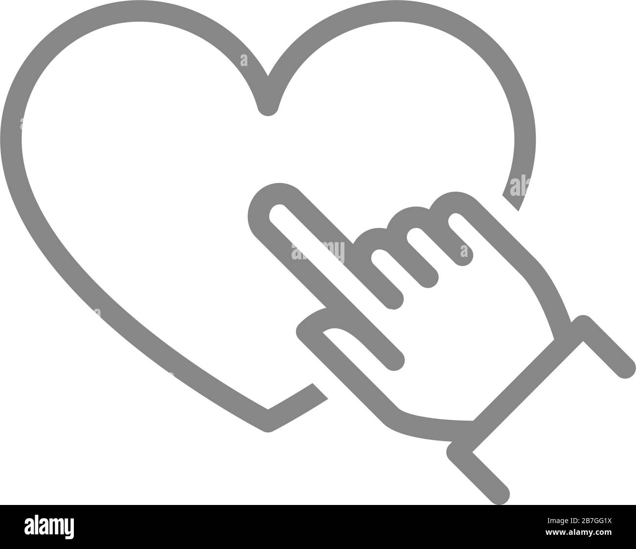 Human chooses a heart line icon. Positive customer review, rating ...