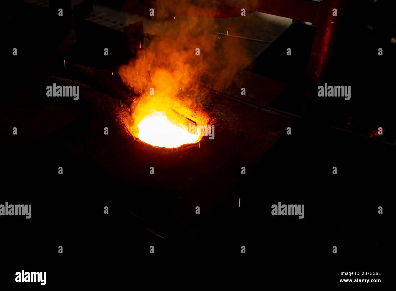 Workers work at the iron casting factory Stock Photo - Alamy