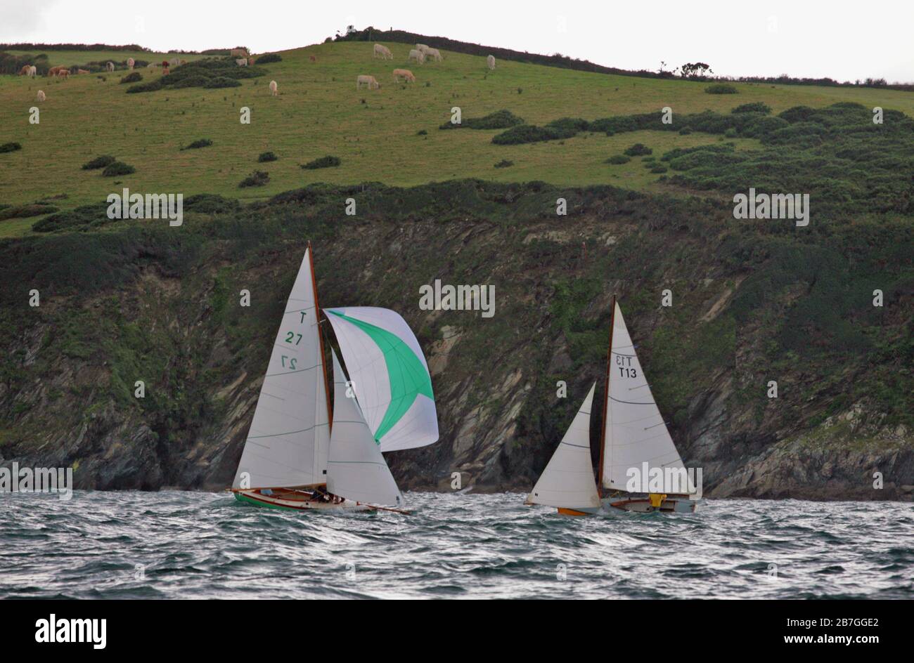 Troy class keelboats racing in the Fowey estuary, Cornwall: T27 "Helen ...