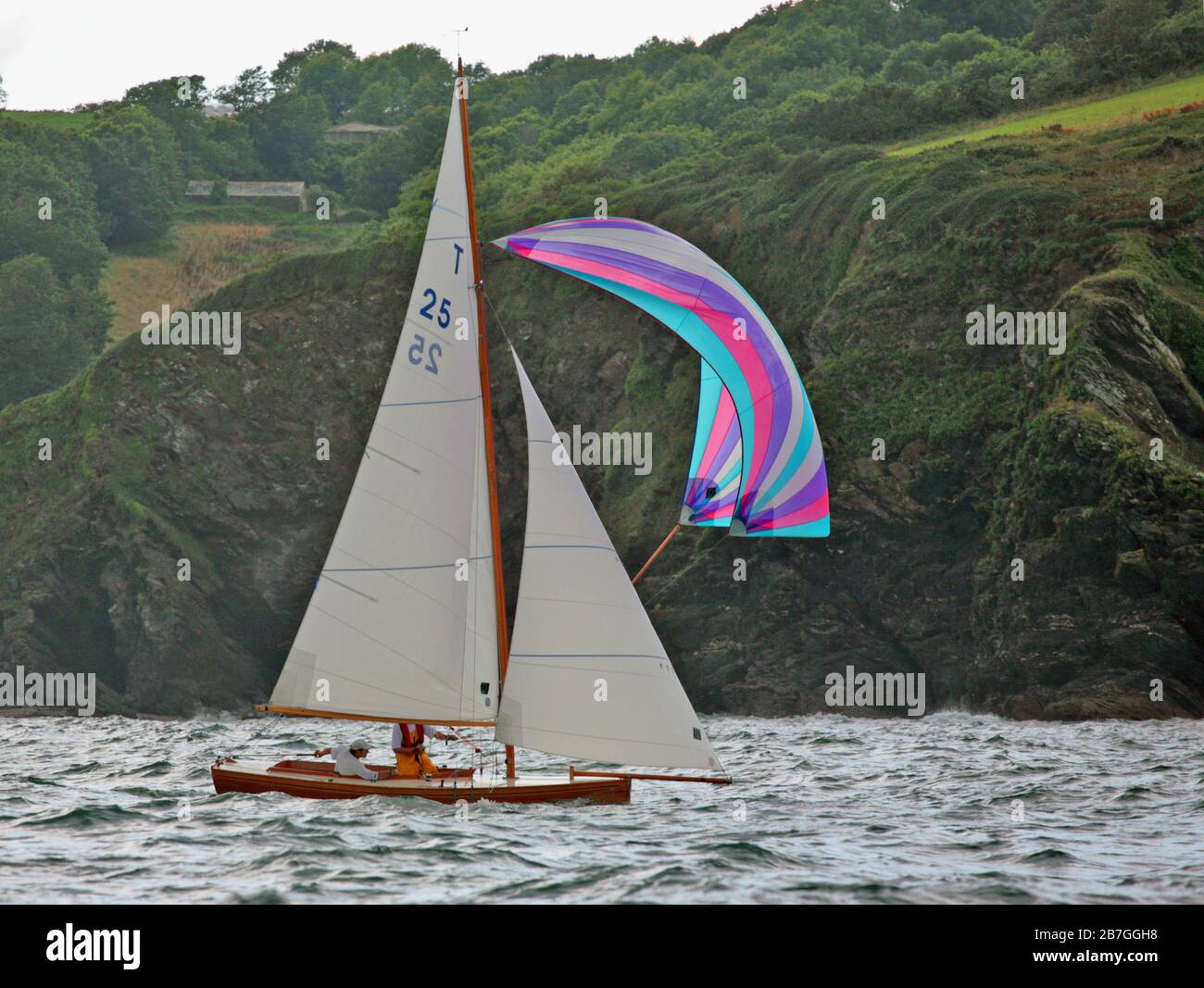 Troy class keelboat racing in the Fowey estuary, Cornwall, England, UK ...