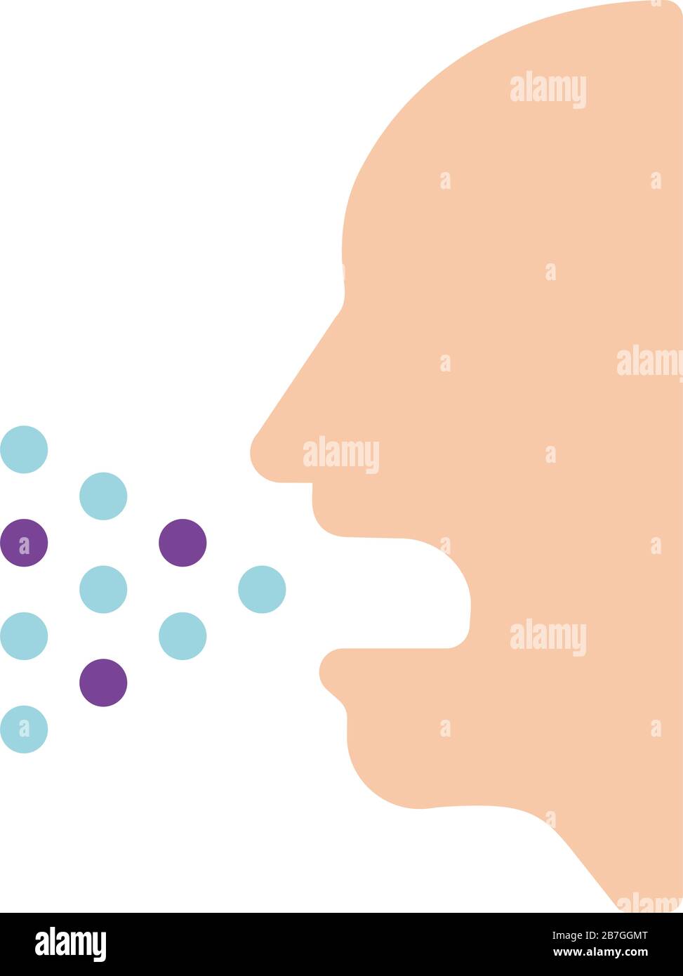 Sneeze , cough , Droplet transmission vector icon illustration ( orona ...