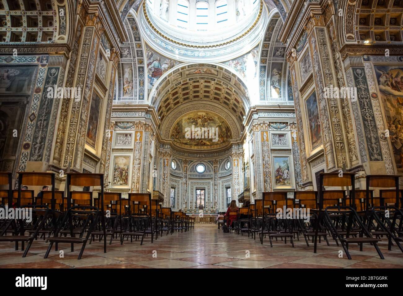 interior of the empty church in Italy Stock Photo - Alamy